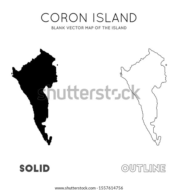 Coron Island Map Borders Coron Island: vetor stock (livre de direitos) 1557614756 | Shutterstock