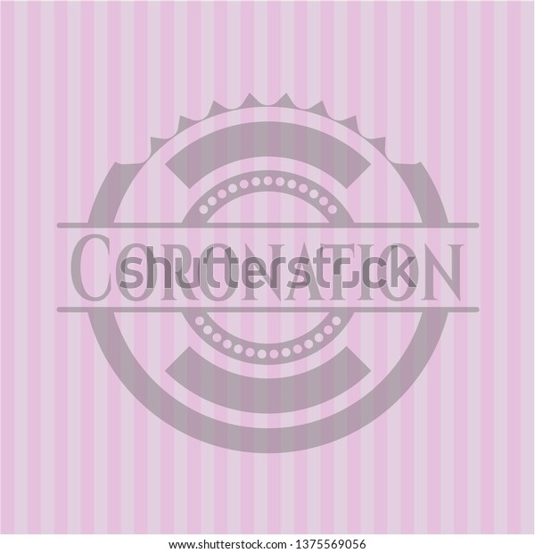 Coronation Retro Pink Emblem Stock Vector (Royalty Free) 1375569056 ...