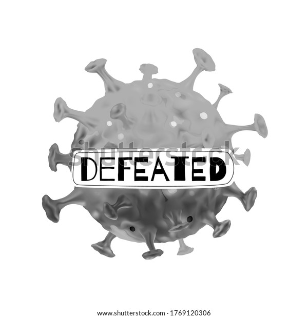 Coronavirus Defeated Monochrome Vector Realistic Element Stock Vector ...