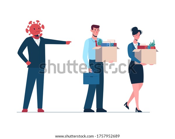 Coronavirus Leaves People Without Work Fired Stock Vector (Royalty Free ...