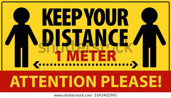 Coronavirus Sign Keep Distance 1 Meter Stock Vector (Royalty Free ...