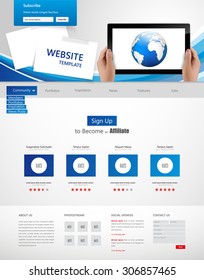 Corporate Blue Website Template Design Eps Stock Vector (Royalty Free ...