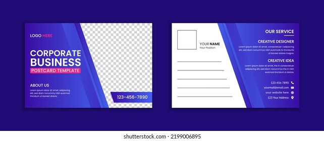 Corporate Business Postcard Template Layout Stock Vector (Royalty Free) 2199006895 | Shutterstock
