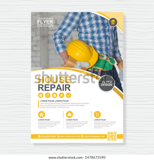 Corporate Construction Tools Cover A4 Template: เวกเตอร์สต็อก (ปลอดค่า ...