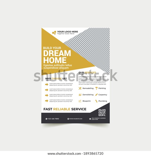Corporate Construction Tools Cover A4 Template Stock Vector (Royalty ...
