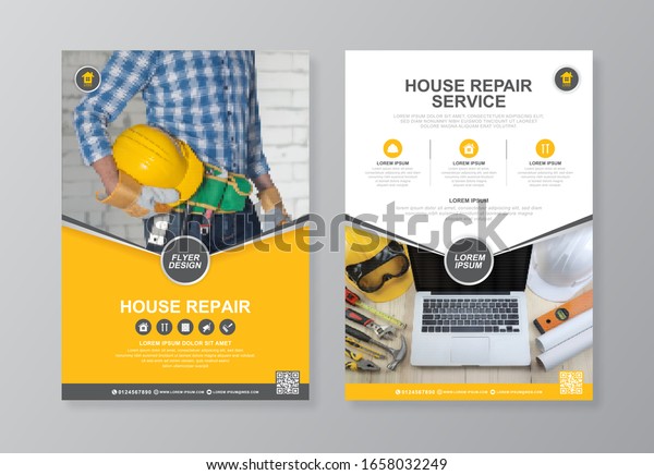 Corporate Construction Tools Cover Back Page Stock Vector (Royalty Free ...