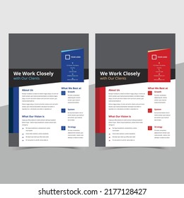 Corporate Elegant Flyer Red Blue Color Stock Vector (Royalty Free ...