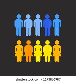 Corporate Gender Distribution Statistics Vector Stock Vector (Royalty ...