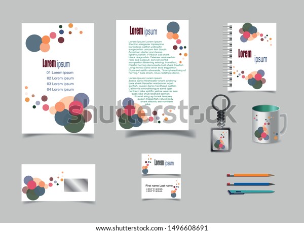 Corporate Identity Template Colorful Elements Documentation Stock ...