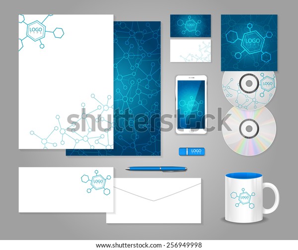 Corporate Identity Template Molecules Stock Vector (Royalty Free ...