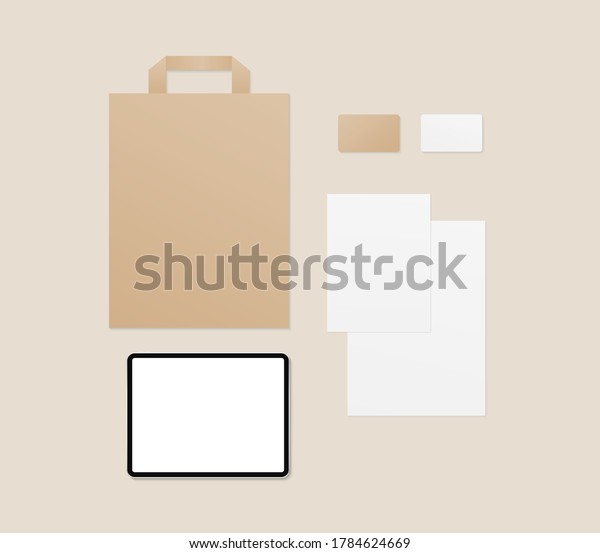 Corporate Identity Template Set Tablet Papers Stock Vector (Royalty ...