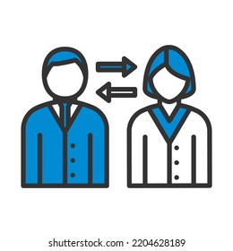 Corporate Interaction Icon Editable Bold Outline Stock Vector (Royalty ...