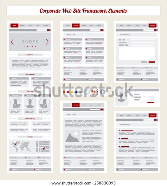 Corporate Internet Site Navigation Map Structure Stock Vector (Royalty ...