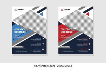 Corporate Red Blue Flyer Design Template Stock Vector (Royalty Free ...
