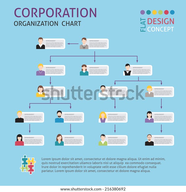Corporate Structure Organisation Chart Infographics Set Stock Vector ...