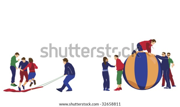 Corporate Team Building Event Stock Vector (Royalty Free) 32658811 ...