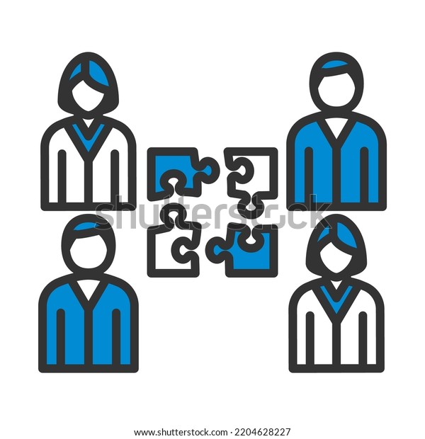 Corporate Team Icon Editable Bold Outline Stock Vector (Royalty Free ...