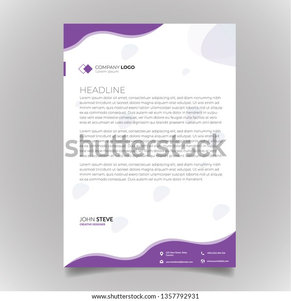 Corporate Wavy Letterhead Design Stock Vector (Royalty Free) 1357792931 ...