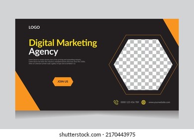 Corporate Website Banner Template Digital Web Stock Vector (Royalty ...