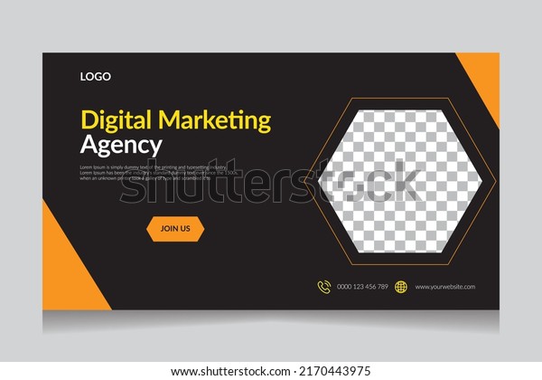 Corporate Website Banner Template Digital Web Stock Vector (Royalty ...