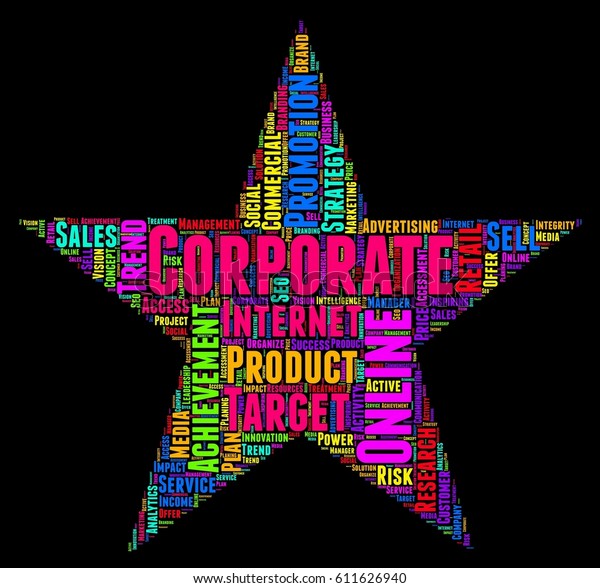 Corporate Word Cloud Colorful Text Star Stock Vector (Royalty Free ...