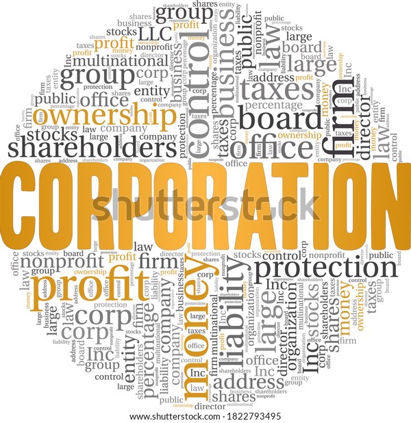 Corporation Vector Illustration Word Cloud Isolated Stock Vector ...