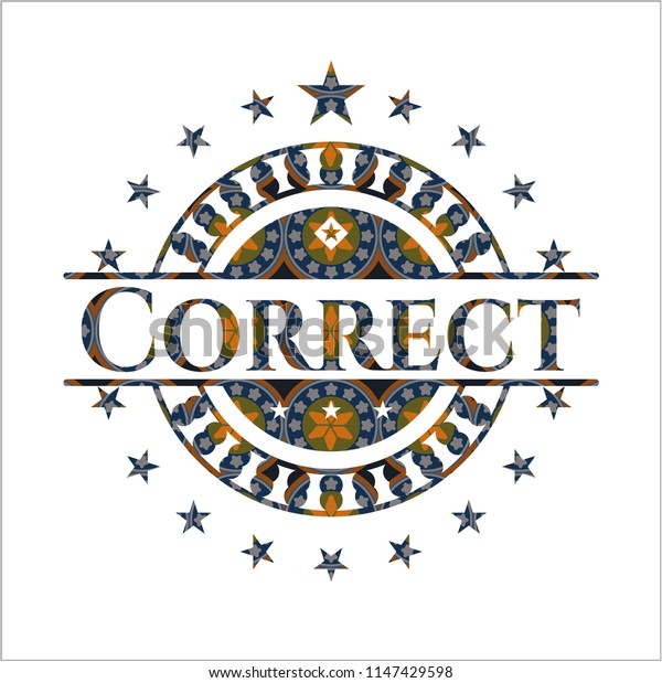 Correct Arabic Emblem Arabesque Decoration Stock Vector (Royalty Free ...
