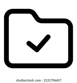 icono de carpeta correcto con color: vector de stock (libre de regalías ...