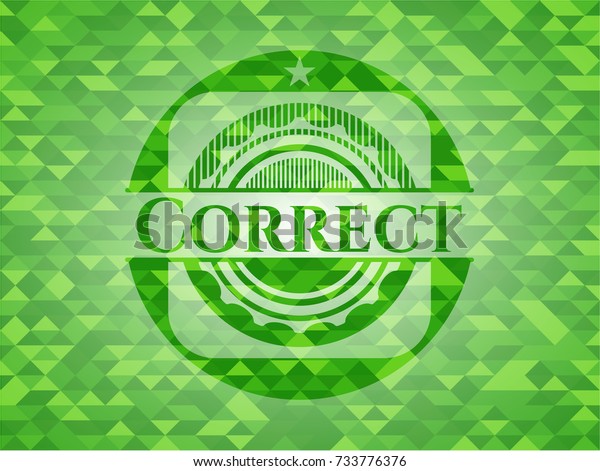 Correct Green Emblem Mosaic Background Stock Vector (Royalty Free ...