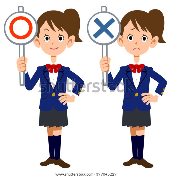 Correct Incorrect Answers Girls Students Stock Vector (Royalty Free ...