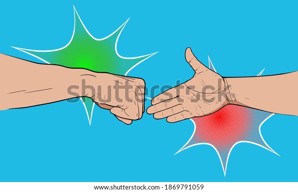 Correct Incorrect Greeting Fist Shake Hand Stock Vector (Royalty Free ...