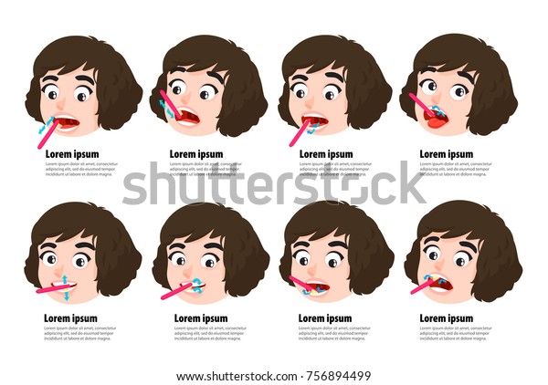 Correct Tooth Brushing Dental Teeth Brushing Stock Vector (Royalty Free ...
