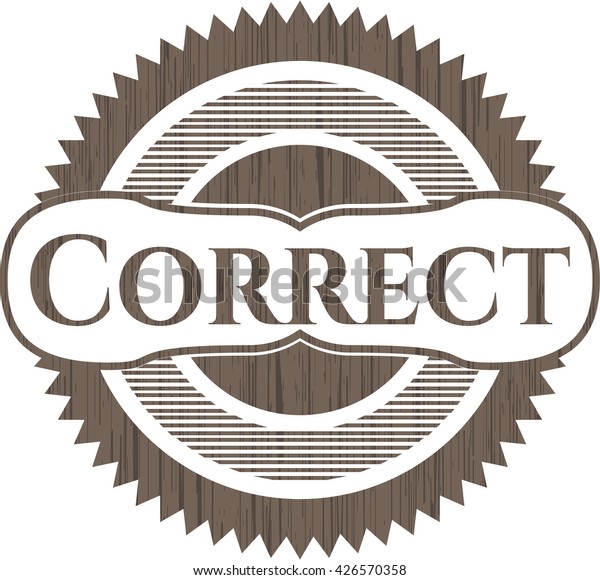 Correct Wood Emblem Retro Stock Vector (Royalty Free) 426570358 ...