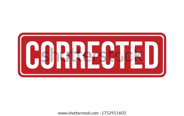 Corrected Rubber Stamp Red Corrected Rubber Stock Vector (Royalty Free ...