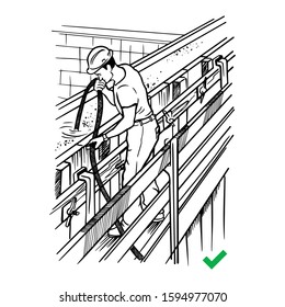 Correctly Pour Concrete Man Set Stock Vector (Royalty Free) 1594977070 ...