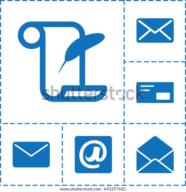 Correspondence Icon Set 6 Correspondence Filled Stock Vector (Royalty ...