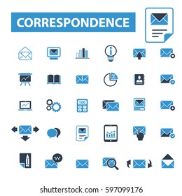 Correspondence Icons Stock Vector (Royalty Free) 597099176 | Shutterstock