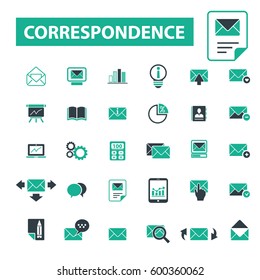 Correspondence Icons Stock Vector (Royalty Free) 600360062 | Shutterstock