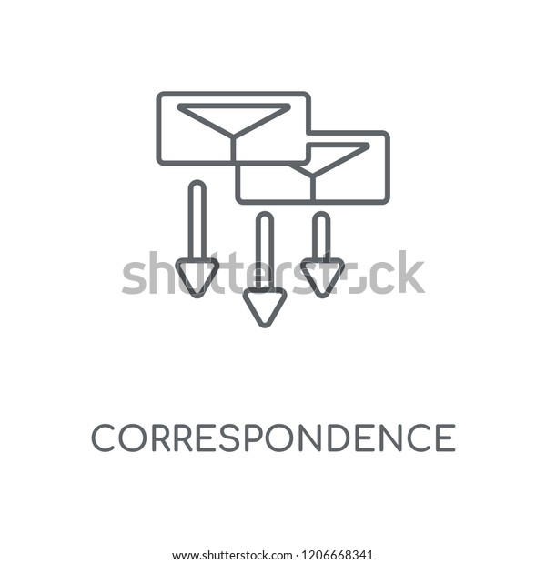Correspondence Linear Icon Correspondence Concept Stroke Stock Vector ...