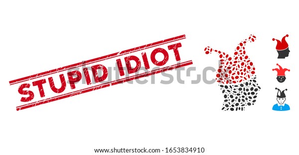 Corroded Red Stamp Watermark Stupid Idiot Stock Vector (Royalty Free ...