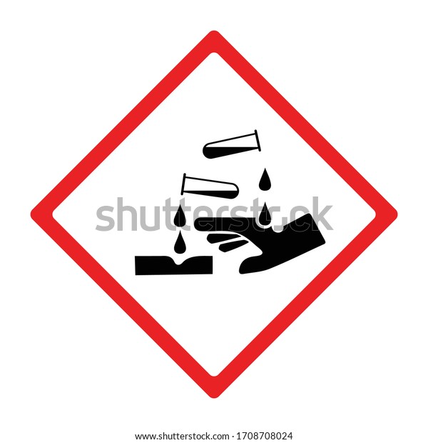 Corrosion Hazard Sign Symbolvector Design Isolated Stock Vector ...