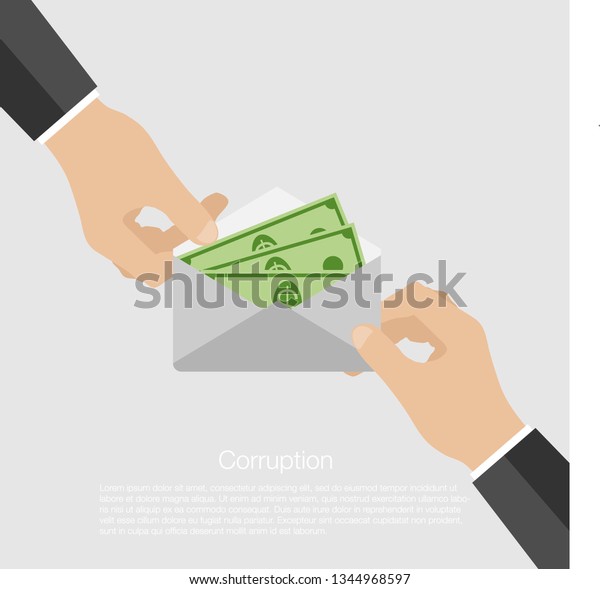 Corrupt Man Received Money Envelope Man Stock Vector (Royalty Free ...