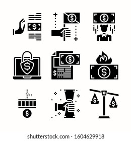 Corruption Elemens Glyph Icons Pack Vector Stock Vector (Royalty Free ...
