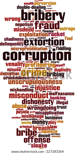 Corruption Word Cloud Concept Vector Illustration Stock Vector (Royalty ...