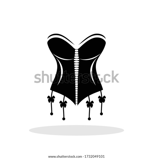 Corset Icon Flat Style Sexy Corset Stock Vector (Royalty Free) 1732049101