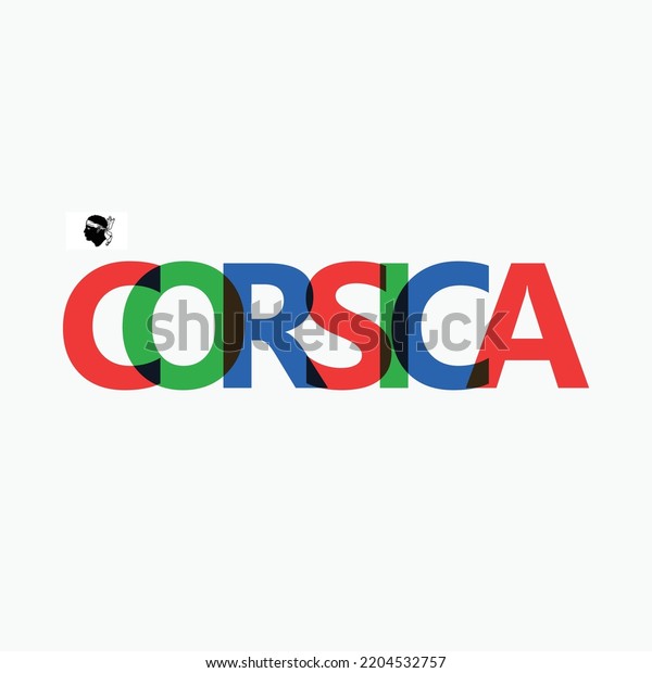 Corsica Vector Rgb Overlapping Letters Typography Stock Vector (Royalty ...