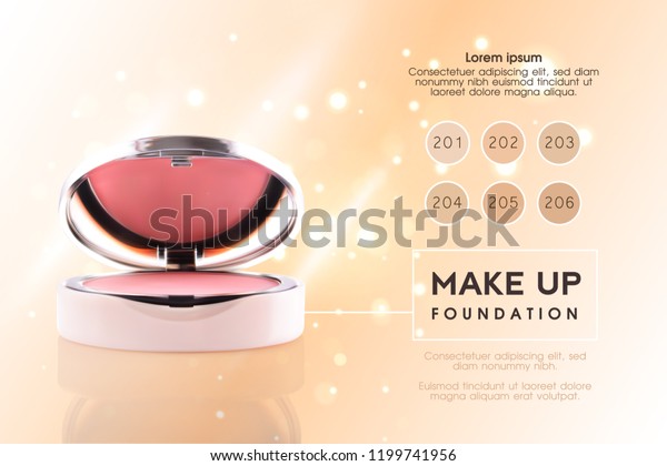 Cosmetic Ads 3d Cheek Blush Make Stock Vector (Royalty Free) 1199741956