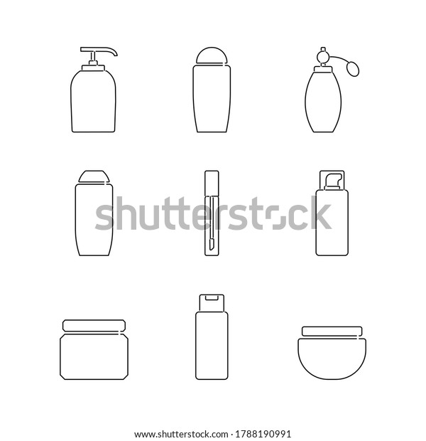 Cosmetic Bottle Icons Set Vector Illustration Stock Vector (Royalty ...