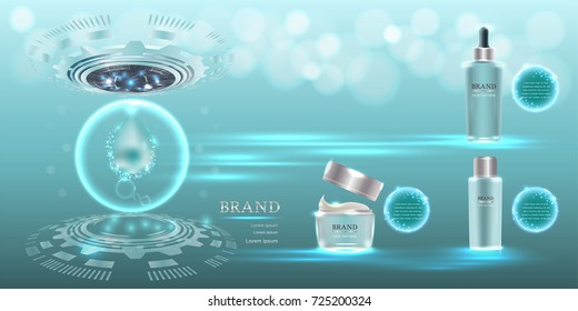 Cosmetic Containers Advertising Background Ready Use Stock Vector ...