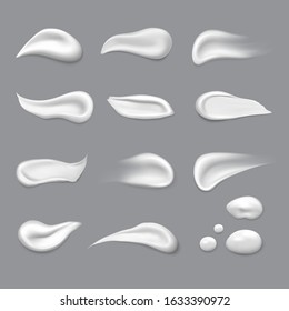 Set Cosmetic White Cream Texture Realistic Stock Vector (Royalty Free ...